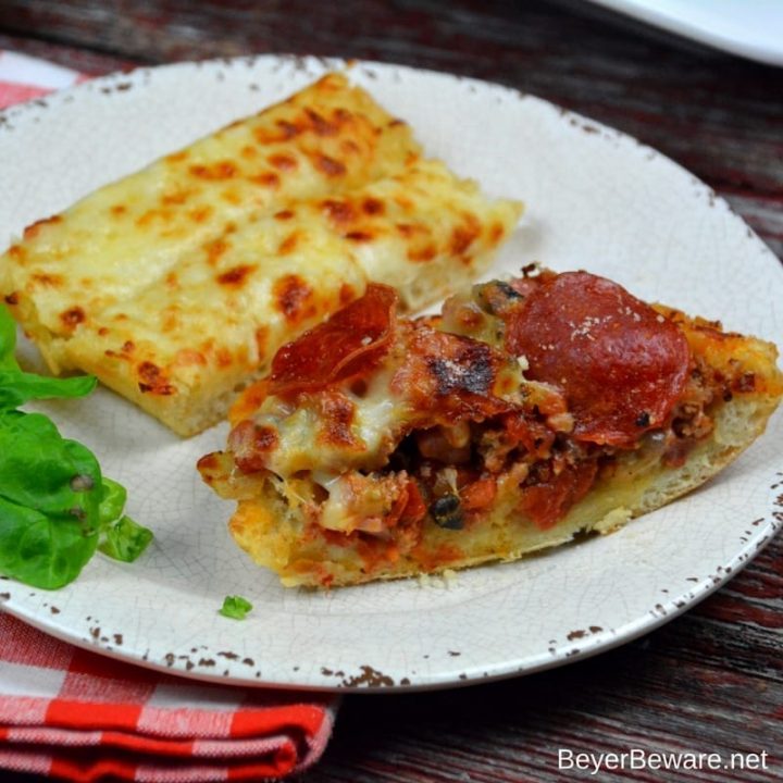 Cheesy Pizza Loaf - Beyer Eats and Drinks