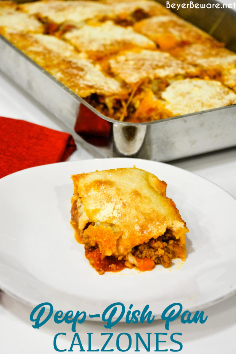 Deep-Dish Pan Calzone - Stuffed Pizza - Beyer Eats and Drinks