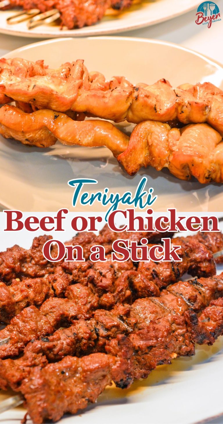 Teriyaki Beef Cube Steak Skewers or Chicken on a Stick - Beyer Eats and ...
