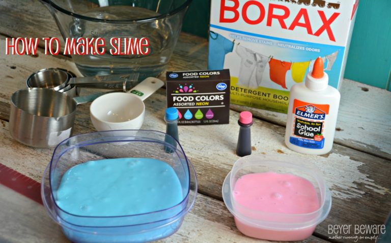 How to Make Slime with Glue and Borax - Beyer Eats and Drinks