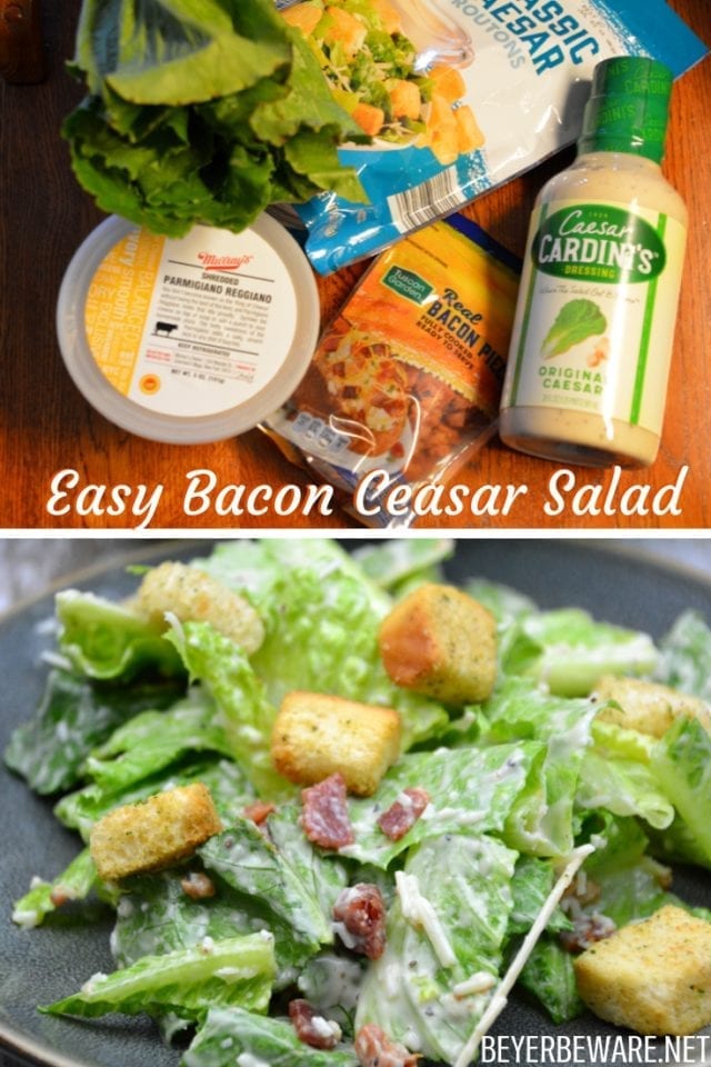 Easy Bacon Caesar Salad - Beyer Eats and Drinks
