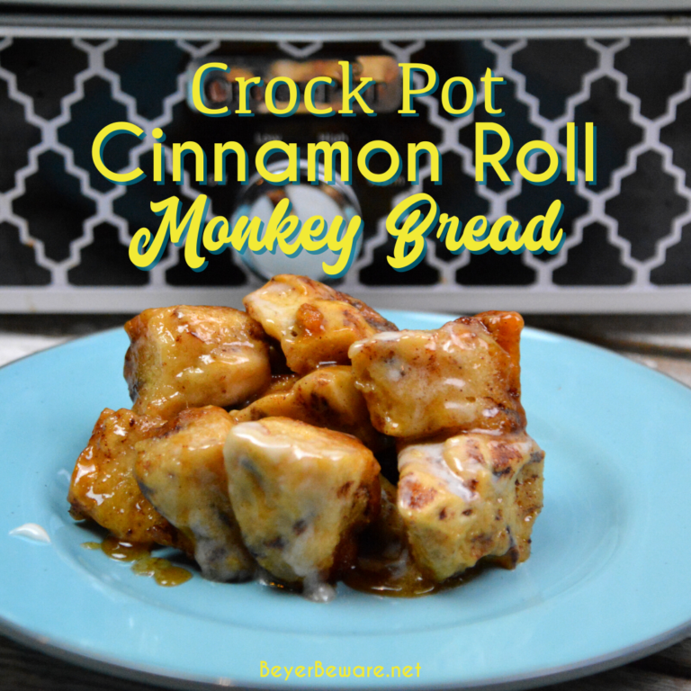 Crock Pot Cinnamon Roll Monkey Bread - Beyer Eats and Drinks