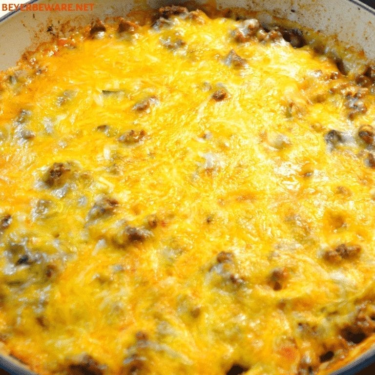 Low-Carb Taco Bake - Keto Taco Skillet - Beyer Eats and Drinks
