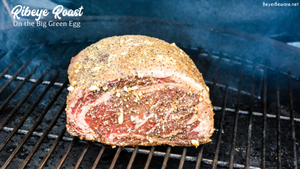 Place the ribeye roast fat cap up and bone down if the roast has a bone ...