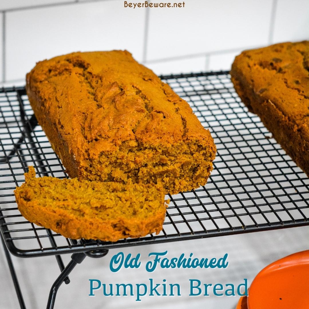 When the pumpkin bread is done, let set on the wire rack for 10 minutes ...