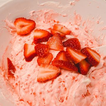Old Fashioned Strawberry Tapioca Salad - Pink Fluff - Beyer Eats and Drinks