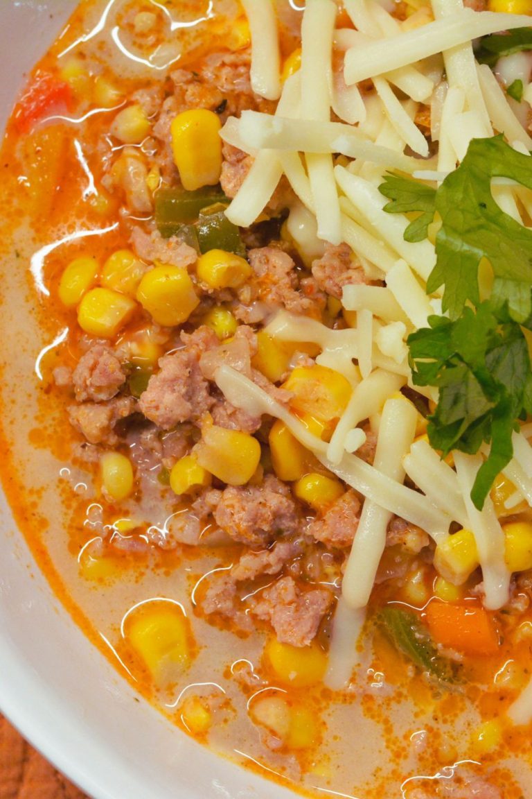 Spicy Street Corn Chili with Ground Pork - Easy Street Corn Soup ...
